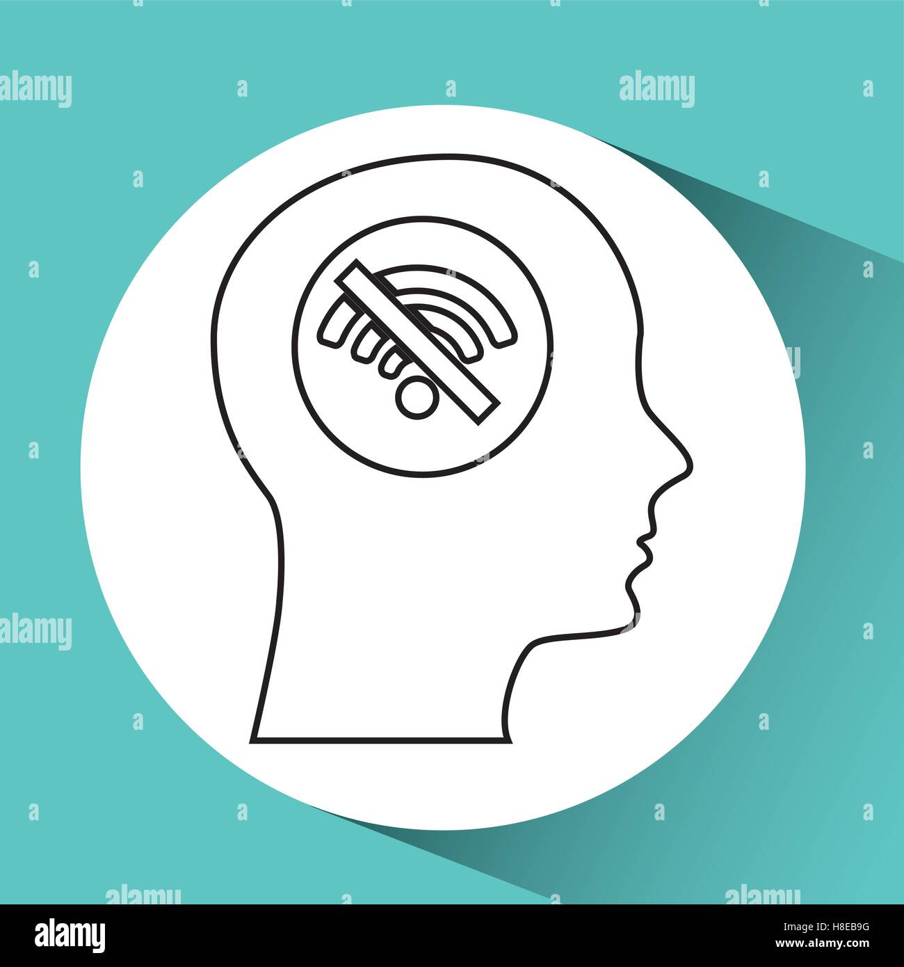 silhouette head wireless wifi icon vector illustration eps 10 Stock ...