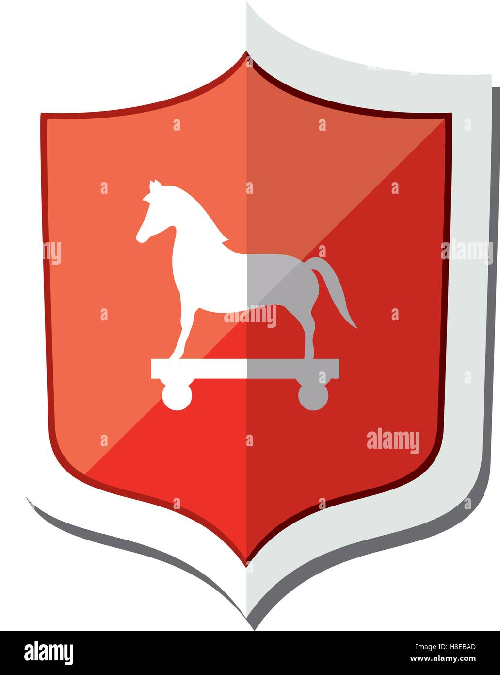 shield of cyber security system icon over white background. vector ...