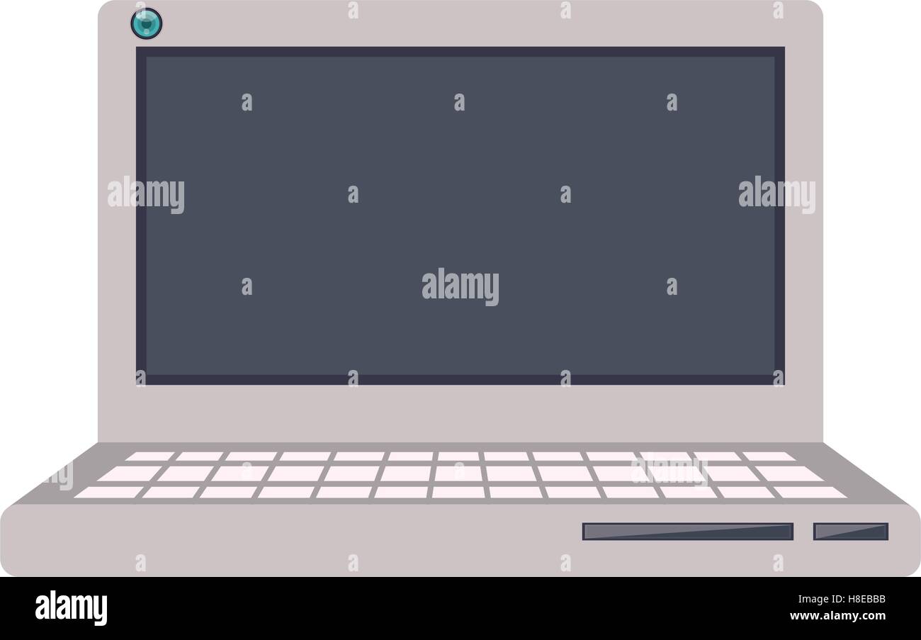 laptop computer device icon over white background. vector illustration ...