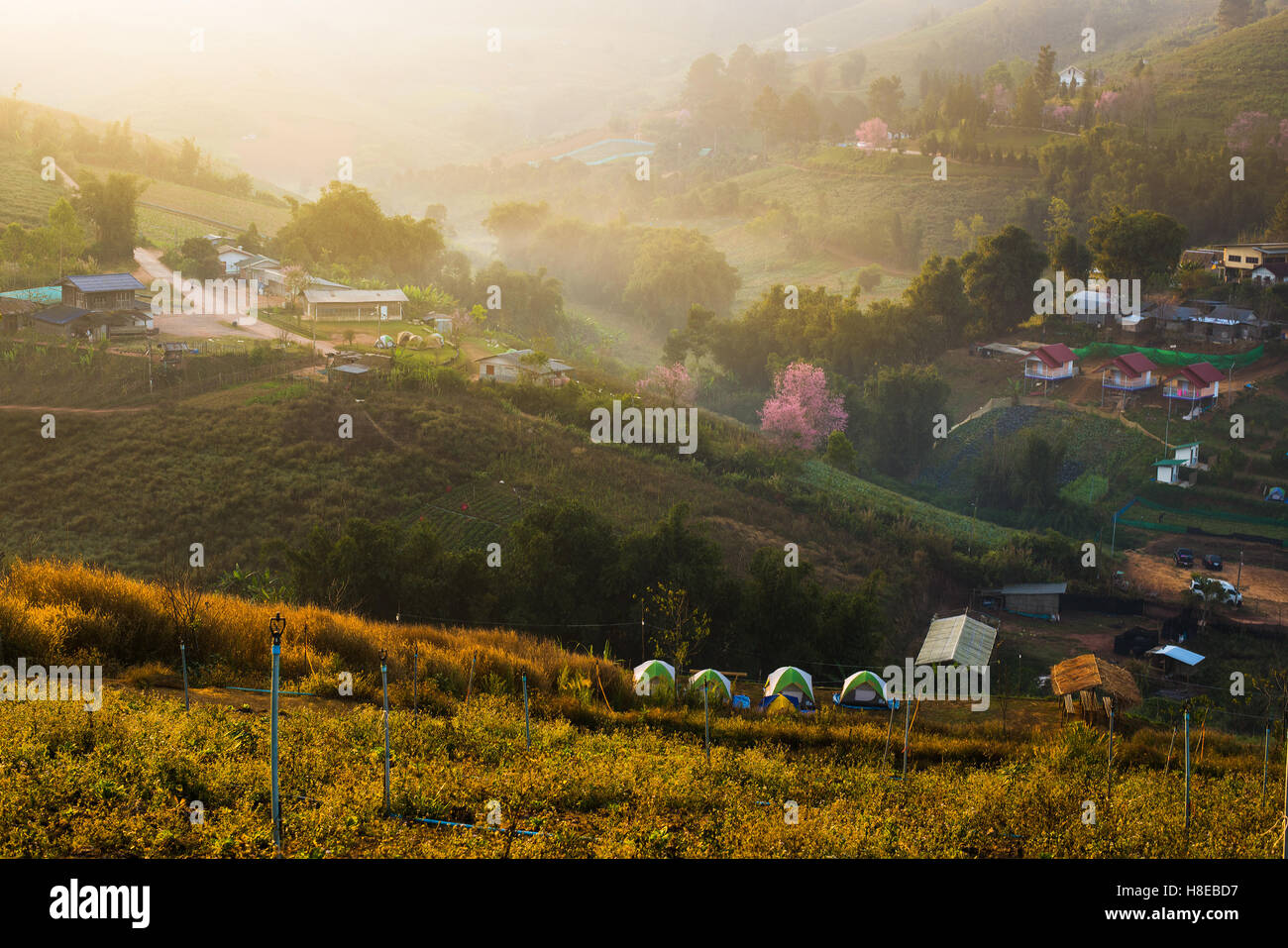 The village in the mountains Stock Photo - Alamy