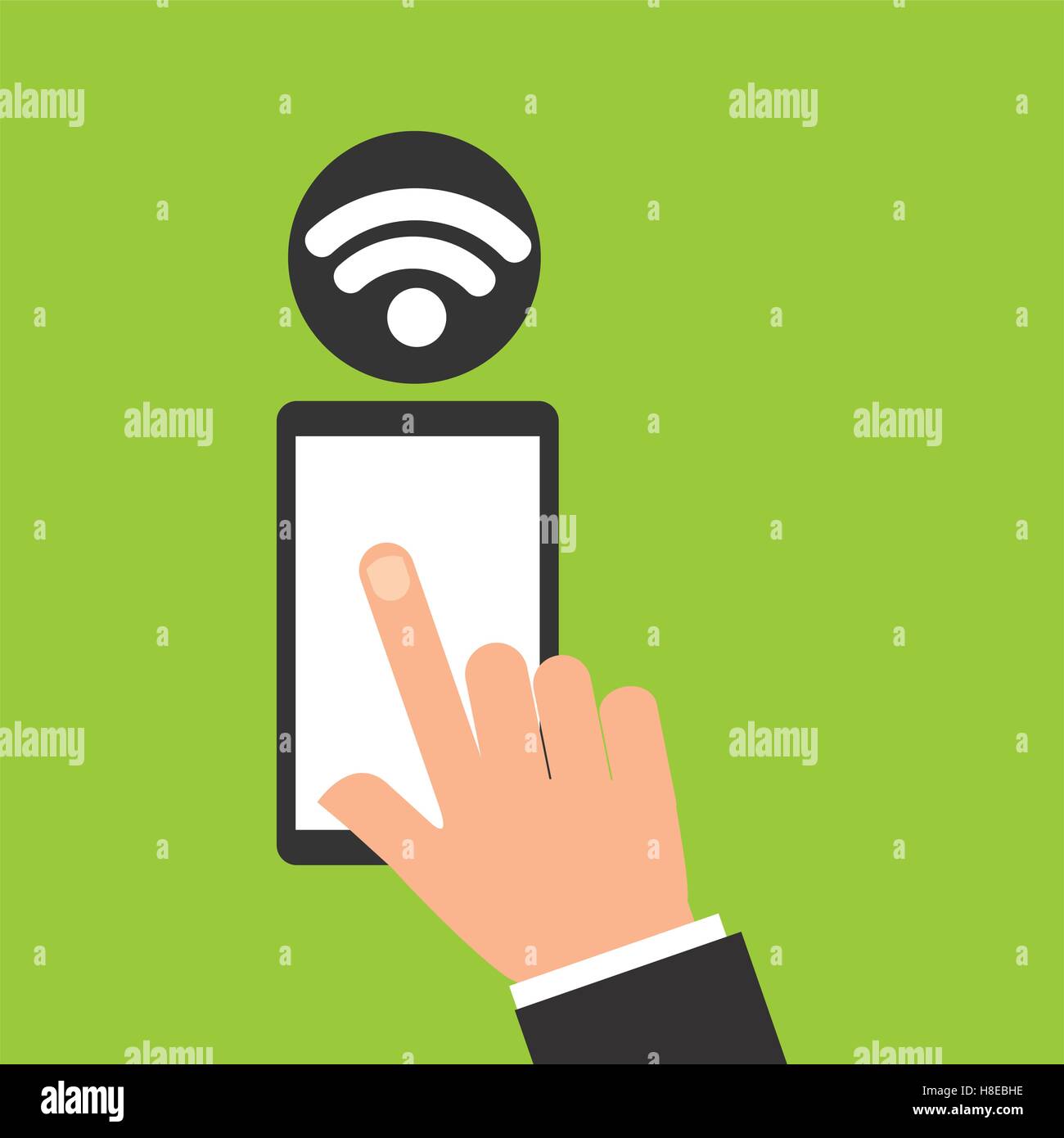 hand holding smartphone internet wifi icon vector illustration eps 10 ...