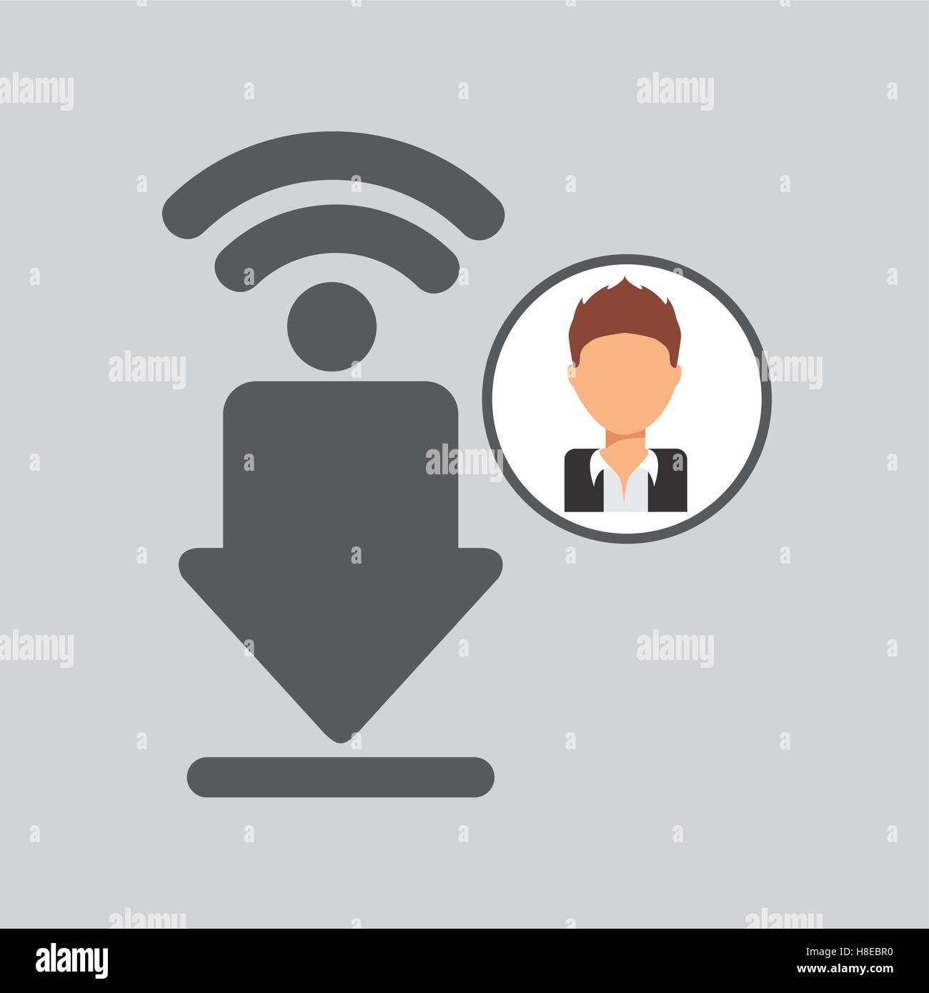 guy cartoon wifi download vector illustration eps 10 Stock Vector Image ...