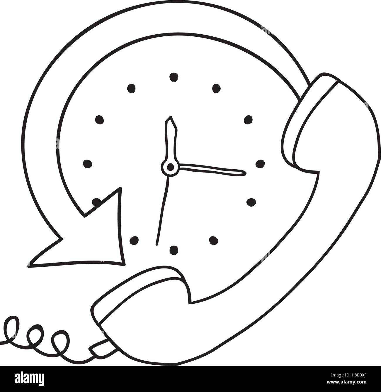 arrow with clock customer service icon over white background. vector ...