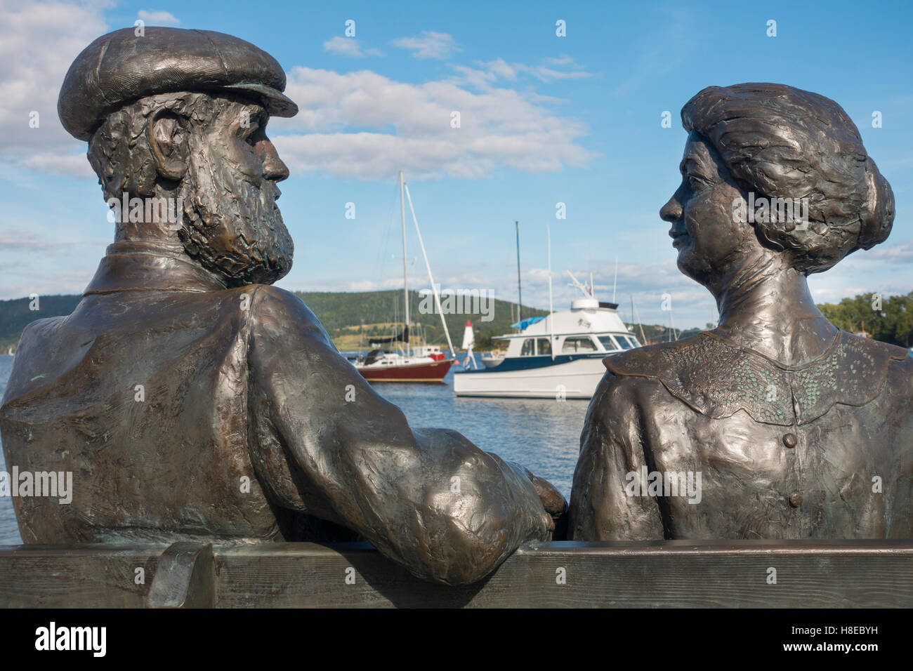 Alexander Graham Bell Mabel sculpture Baddeck Cape Breton Nova Scotia ...