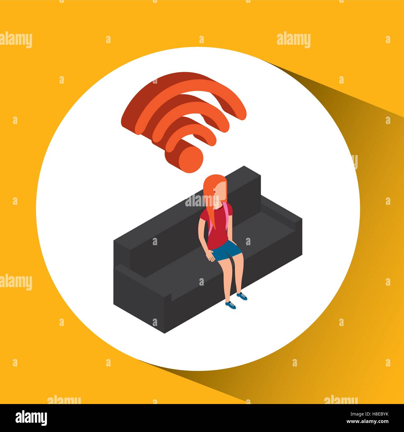 family house wifi connection tv vector illustration eps 10 Stock Vector ...