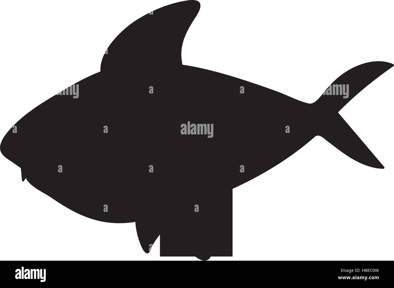 fish cartoon silhouette icon image vector illustration design Stock ...