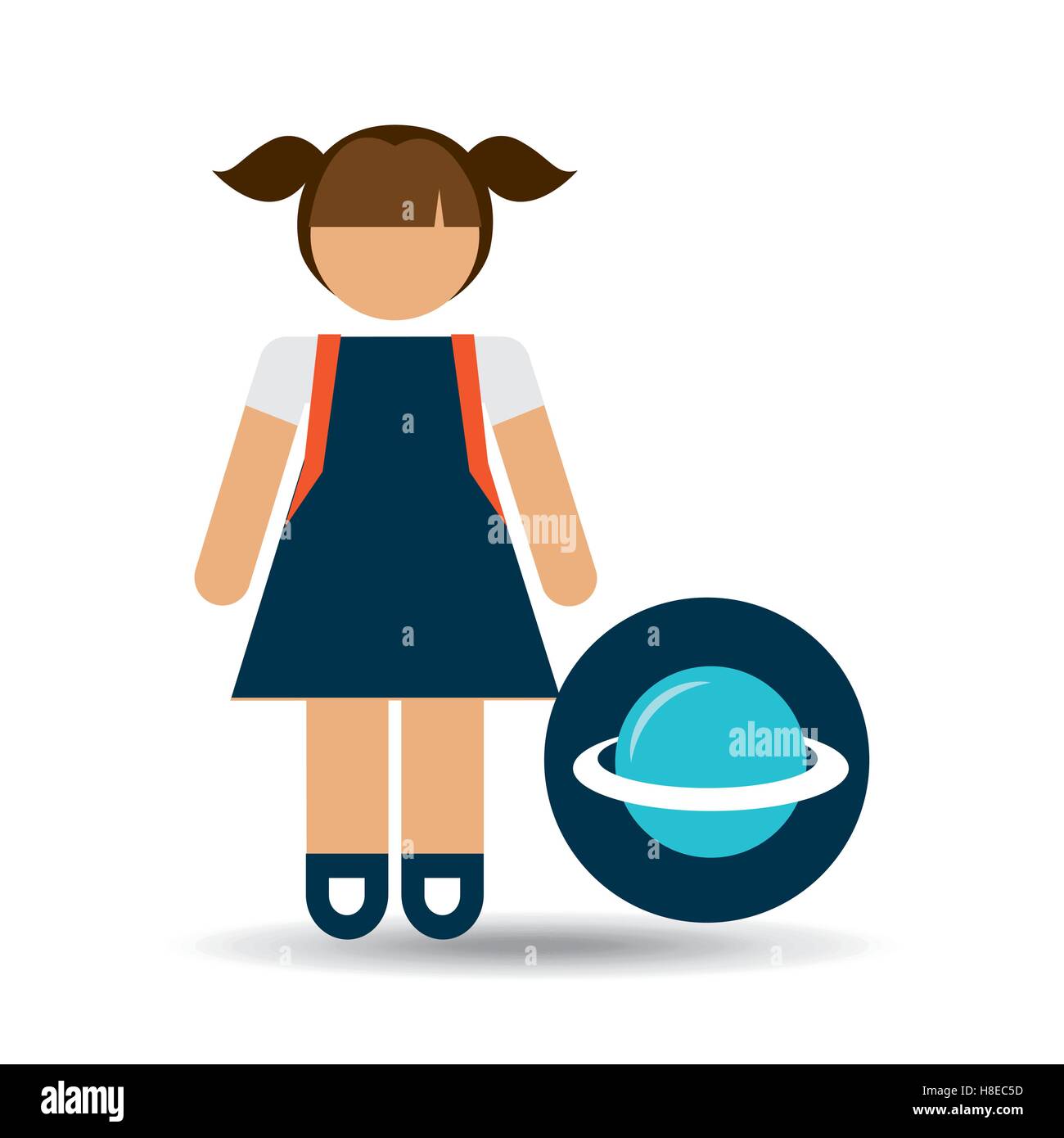 girl uniform school science physics icon vector illustration eps 10 ...