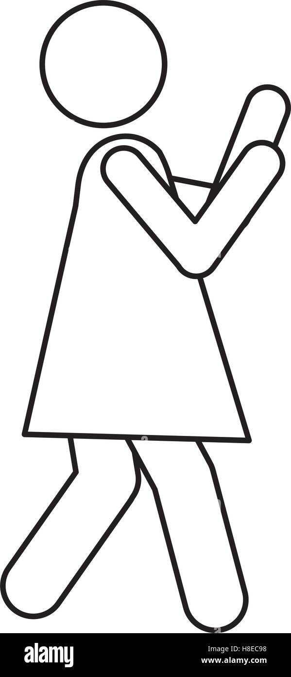 woman pictogram icon image vector illustration design Stock Vector ...