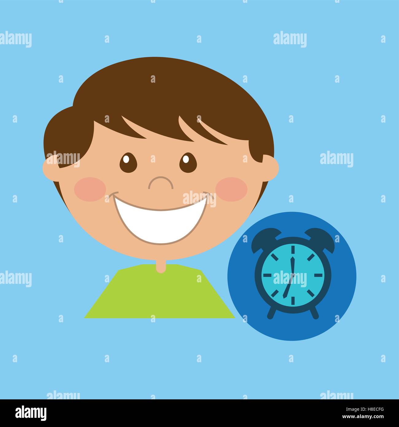 boy cartoon school clock icon design vector illustration eps 10 Stock ...