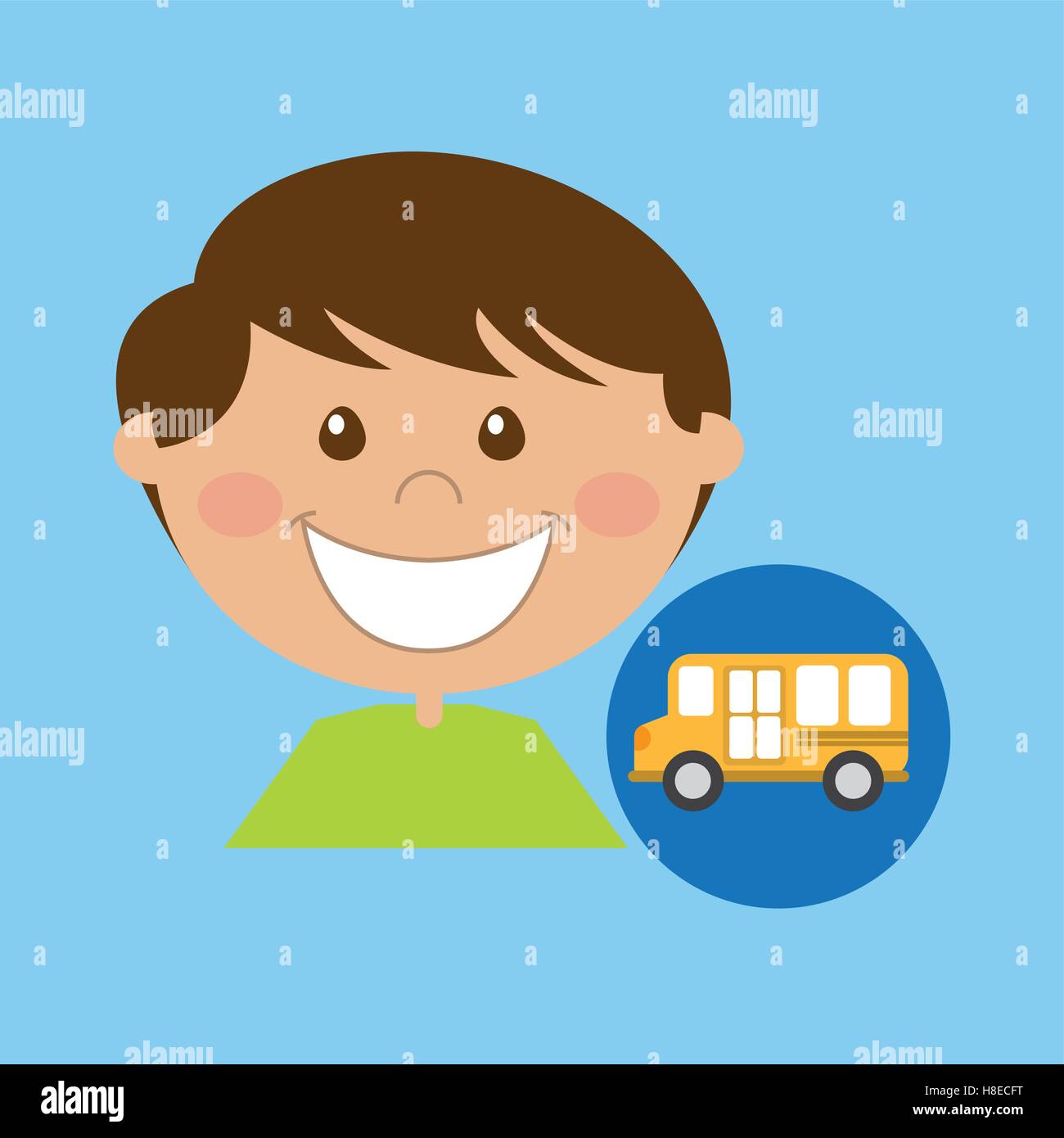 boy cartoon school bus icon design vector illustration eps 10 Stock ...