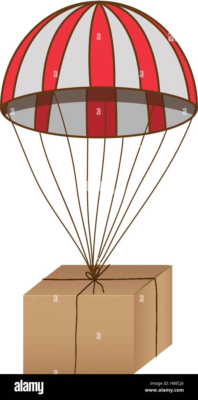 parachute and box icon image vector illustration design Stock Vector ...