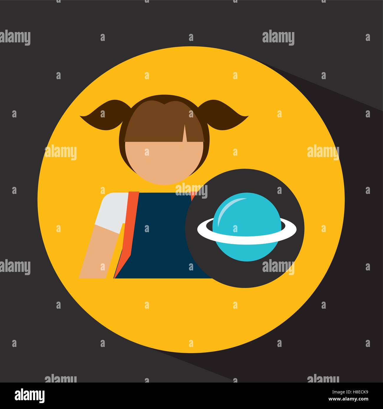 girl uniform school science physics icon vector illustration eps 10 ...