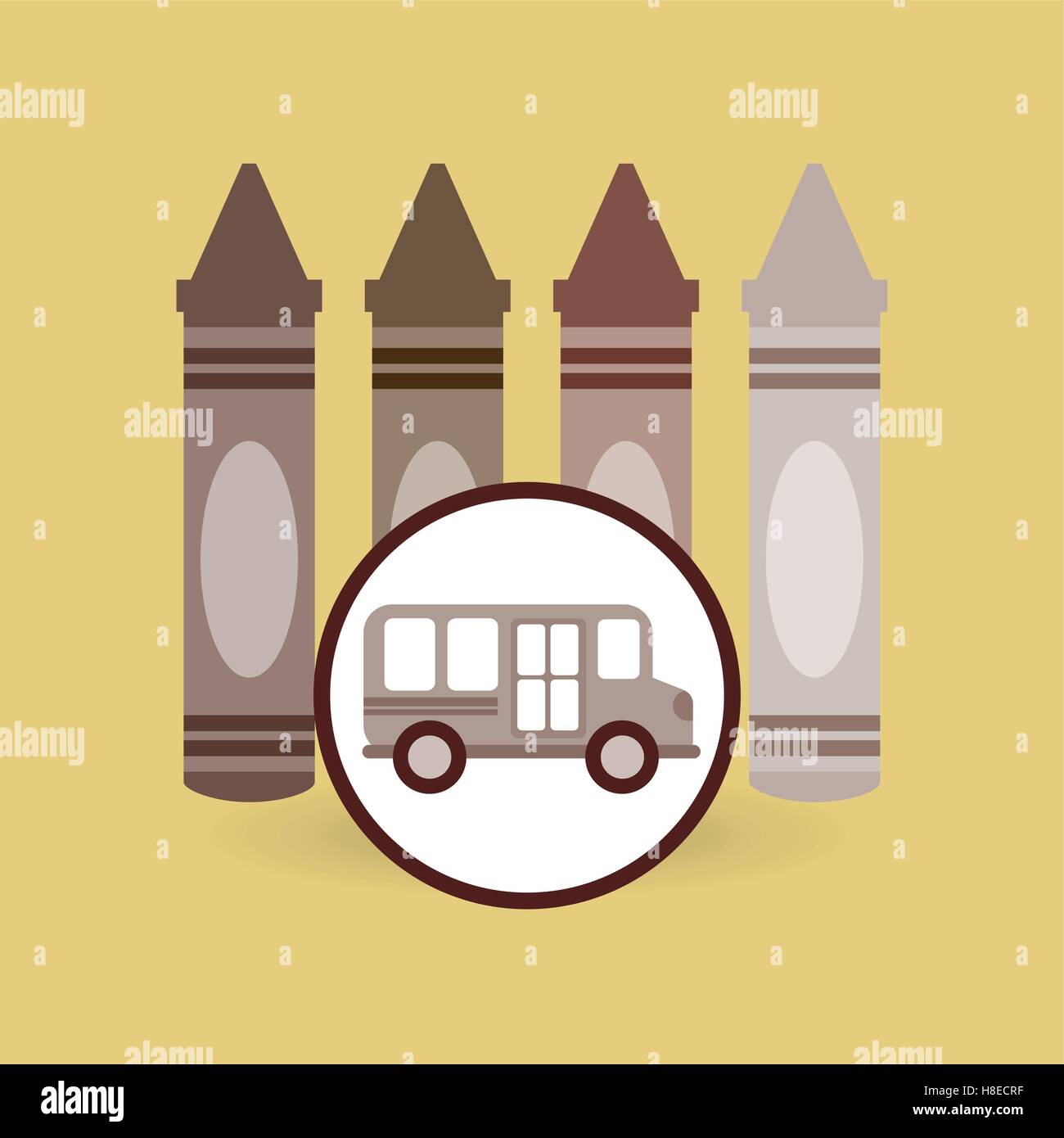 school bus icon crayons graphic vector illustration eps 10 Stock Vector ...