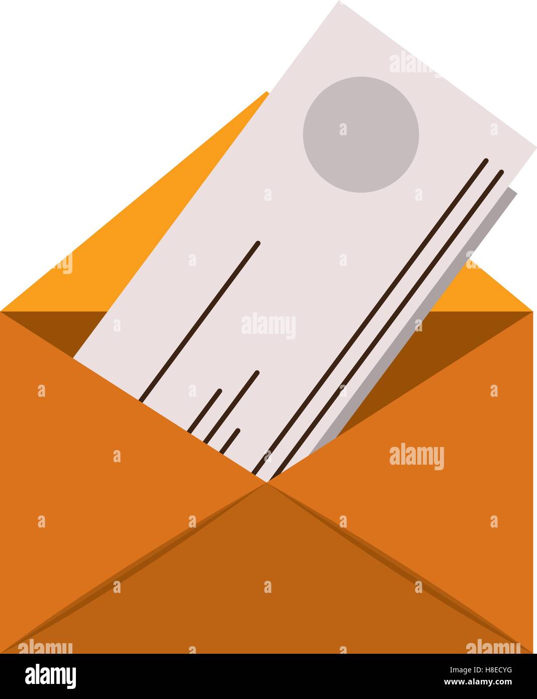 envelope with a letter icon over white background. vector illustration ...