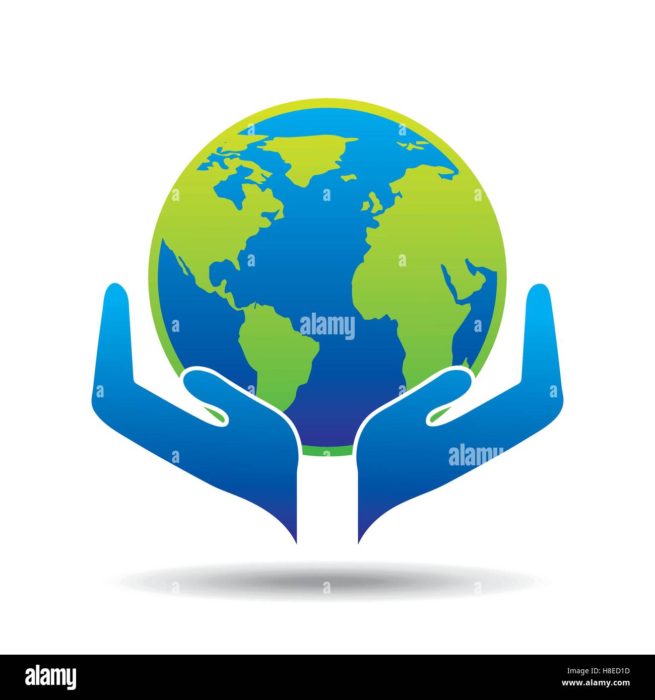 Hands Holding Globe Concept Ecology Icon Vector Illustration Eps 10