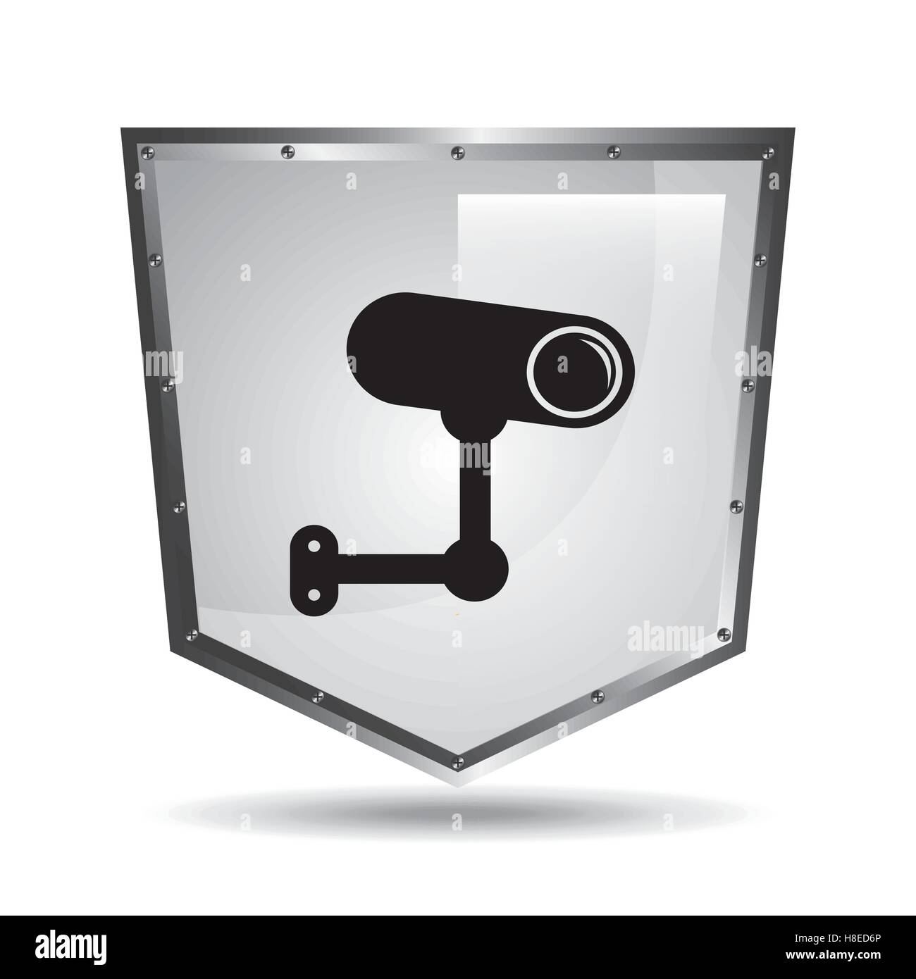 surveillance camera symbol icon shield steel vector illustration eps 10 ...