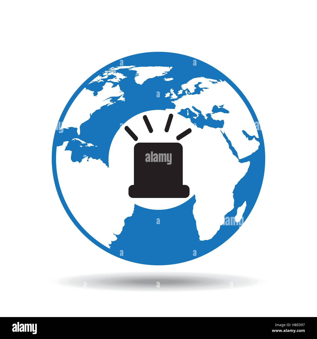 World map red alert Cut Out Stock Images & Pictures - Alamy