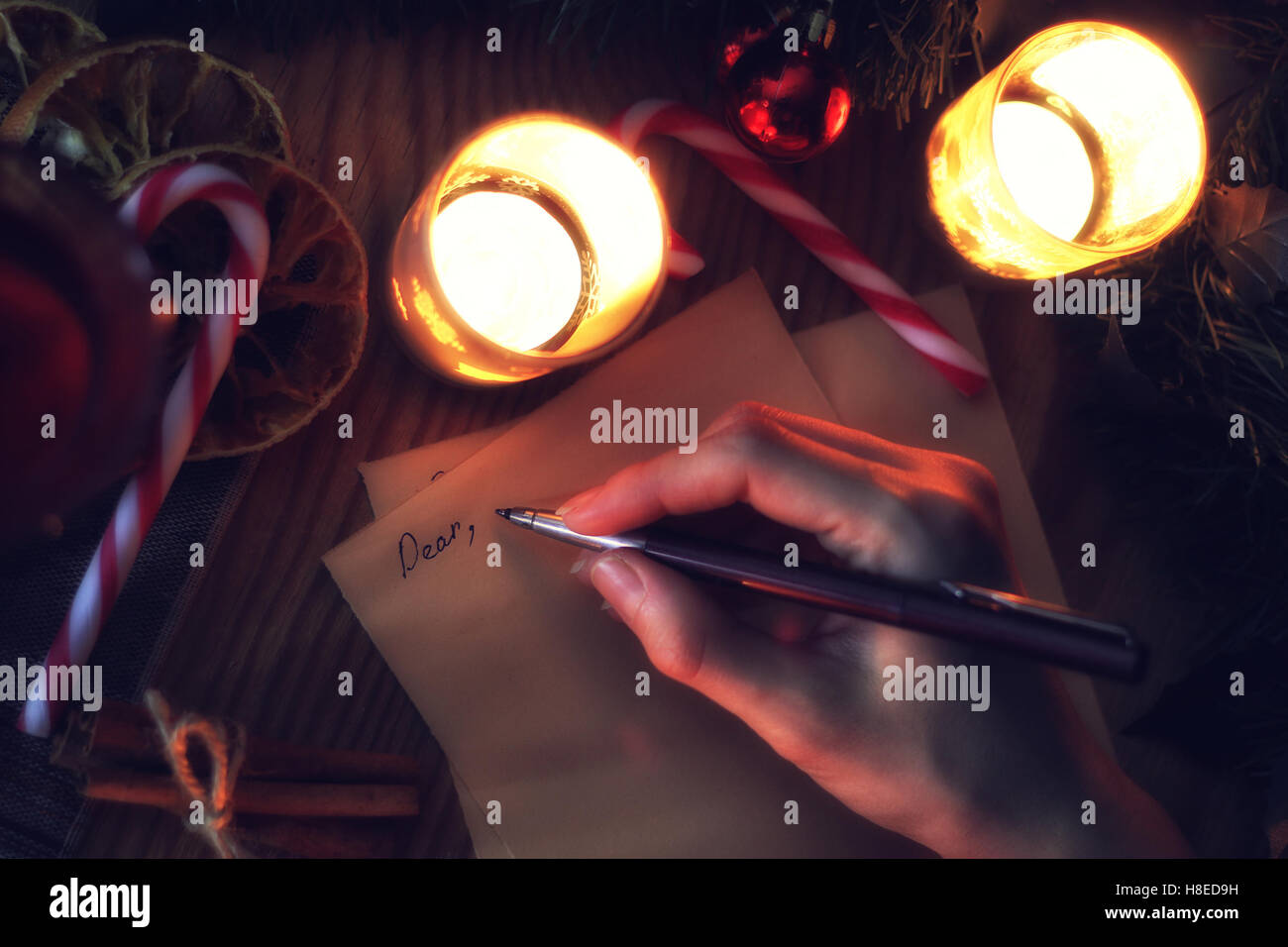 hand write wish year Stock Photo - Alamy