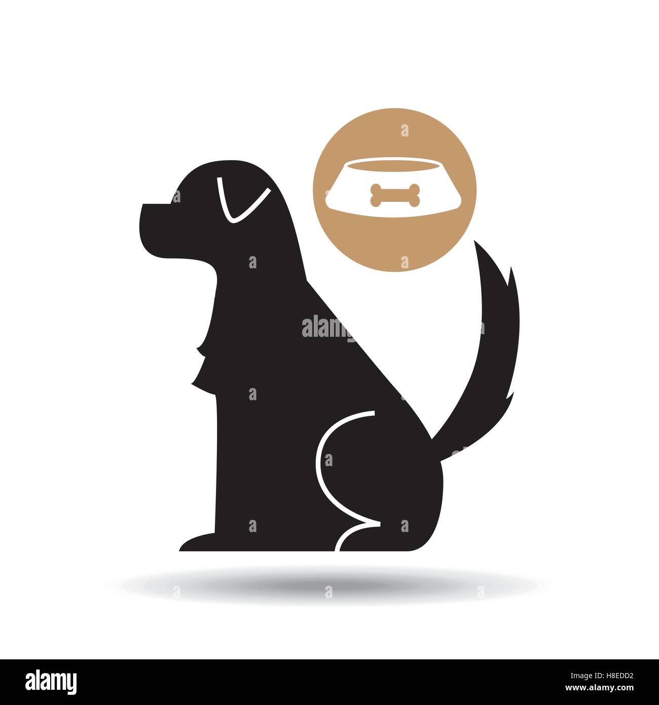 silhouette dog plate food icon vector illustration eps 10 Stock Vector ...