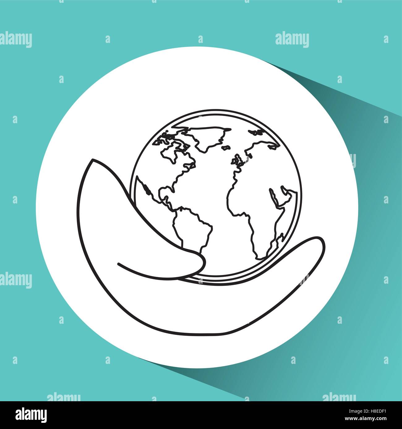 hand holding globe world care icon graphic vector illustration eps 10 ...