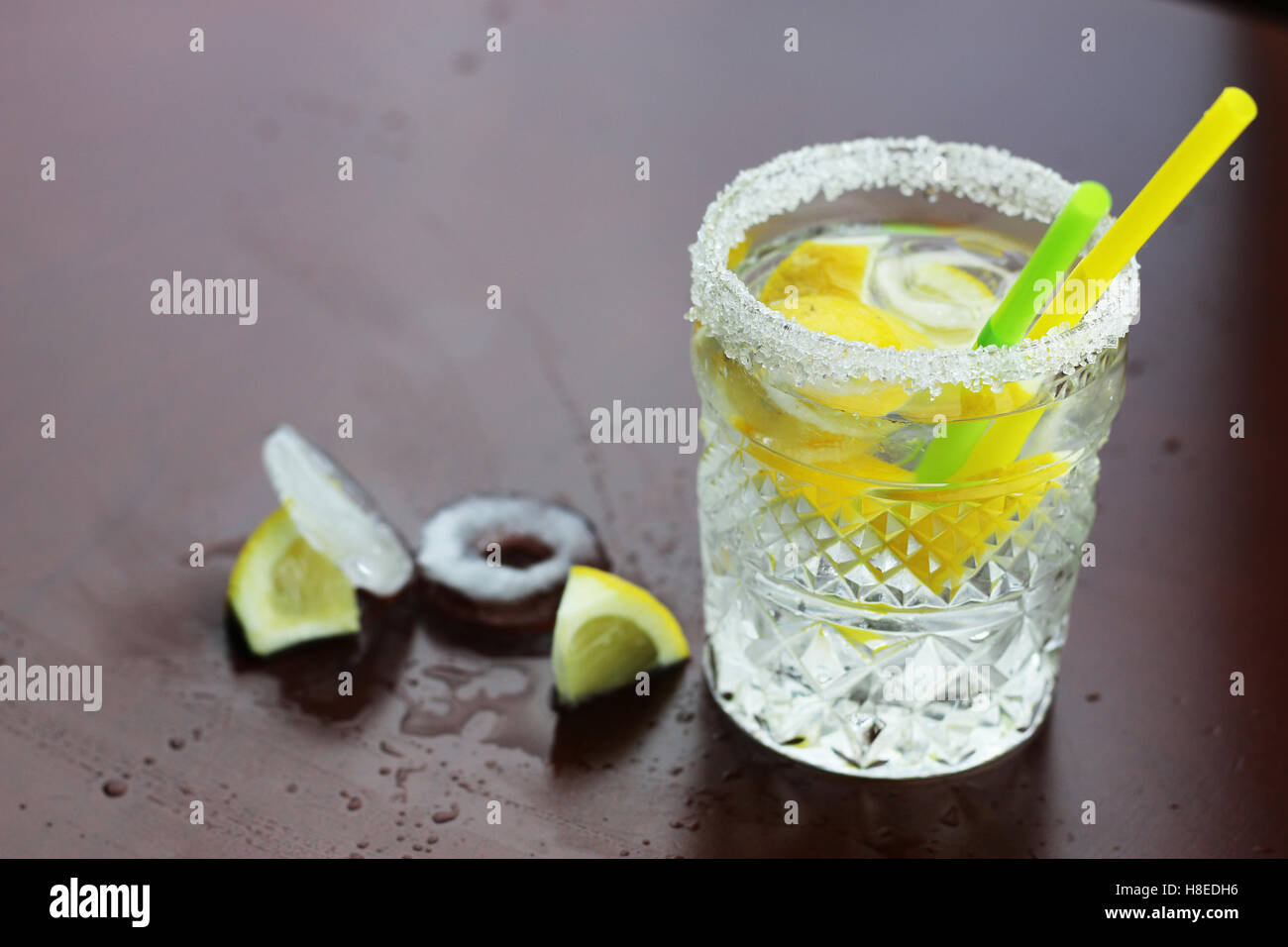 glass ice lemon Stock Photo - Alamy