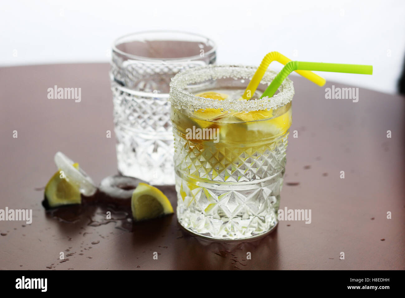 glass ice lemon Stock Photo - Alamy