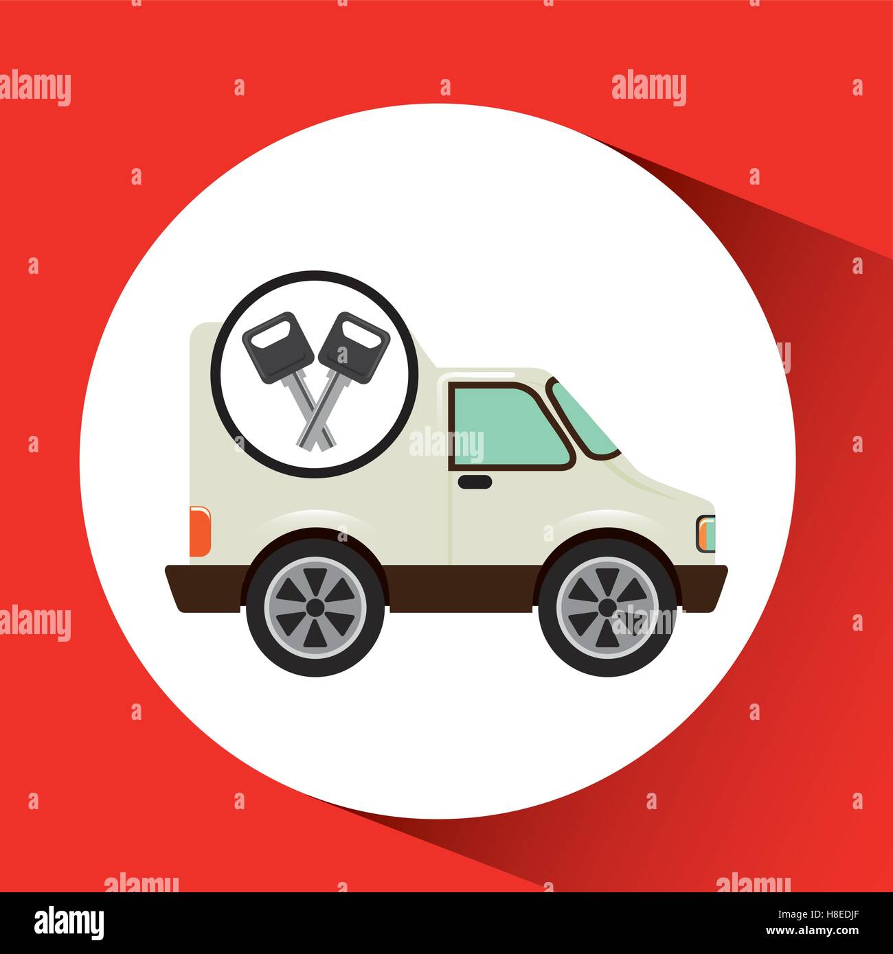 man bearded character van vehicle transport vector illustration eps 10 ...