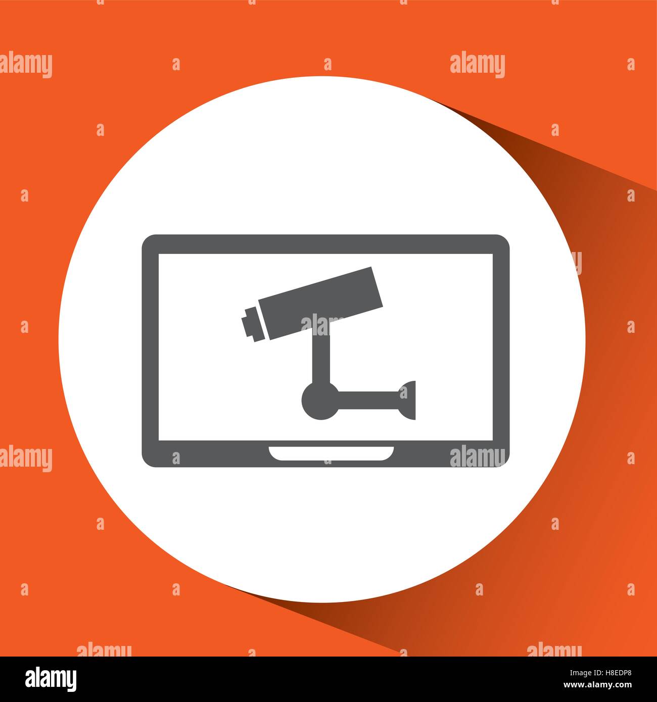 video surveillance symbol icon shield steel vector illustration eps 10 ...
