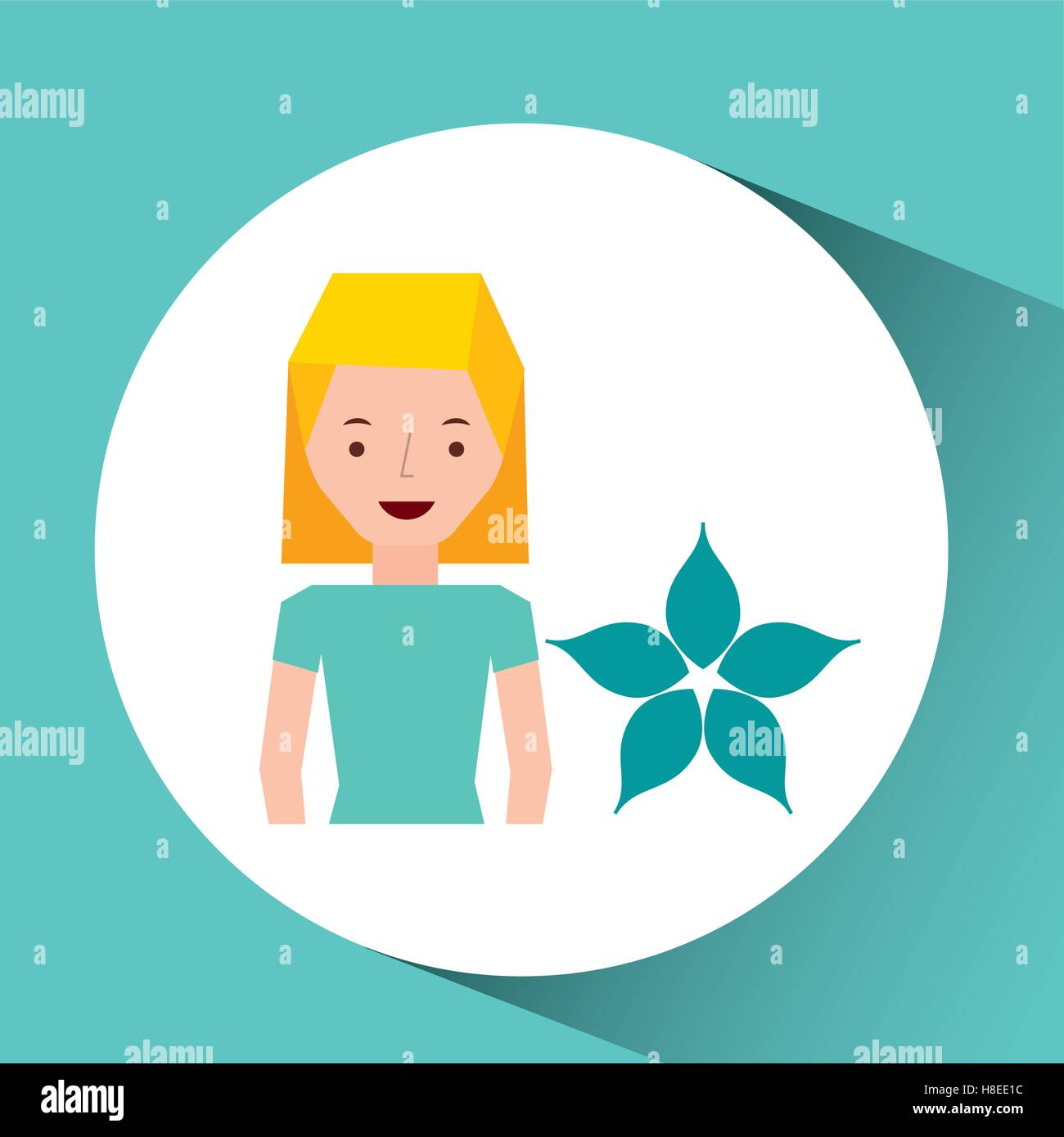girl blonde cartoon floral icon vector illustration eps 10 Stock Vector ...