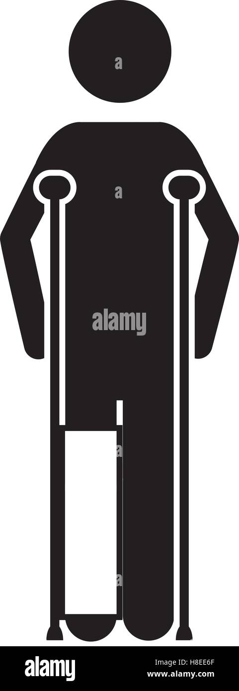 man with fracture icon over white background. pictogram design. vector ...