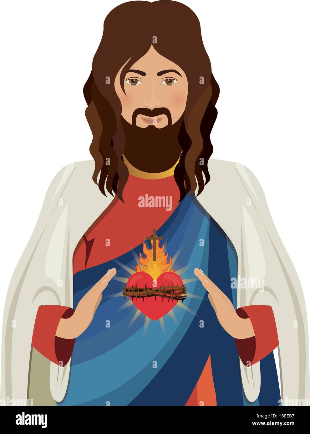 Cartoon jesus man icon over hi-res stock photography and images - Alamy