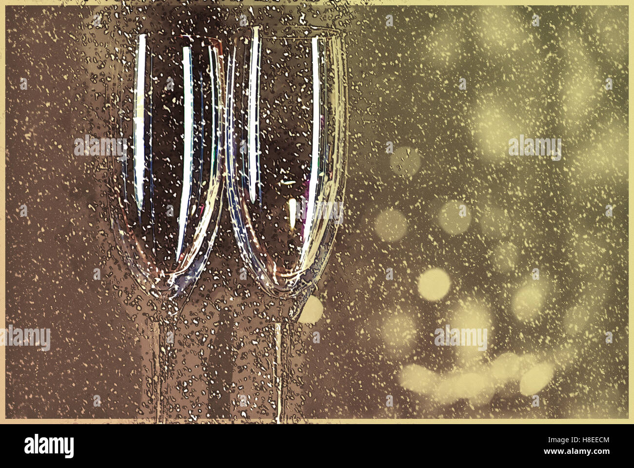 Empty glasses. Holiday illustration Stock Photo - Alamy
