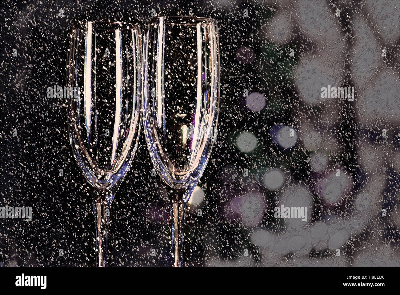 Empty glasses. Holiday illustration Stock Photo - Alamy