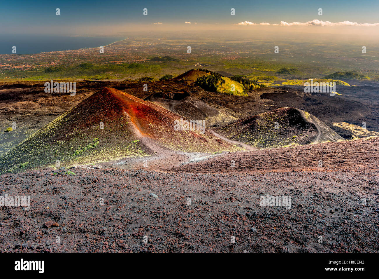 Landscape of Etna volcano, Sicily, Italy Stock Photo - Alamy