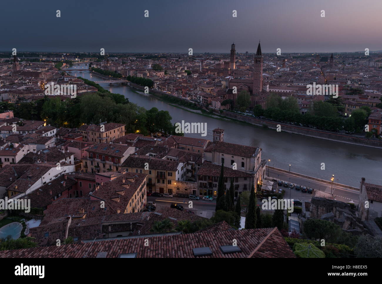 Aerial view of Verona. Italy Stock Photo - Alamy