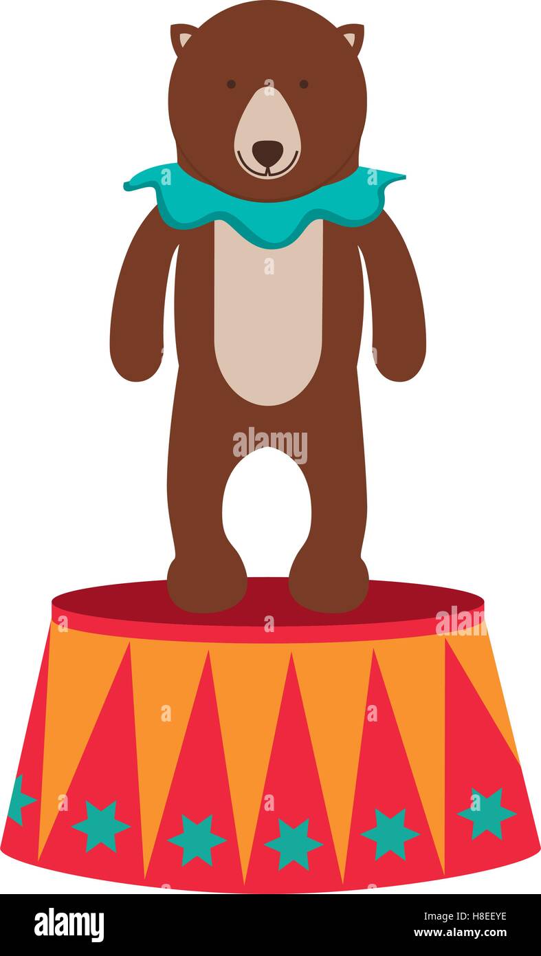 show of bear over white background. circus colorful design. vector ...