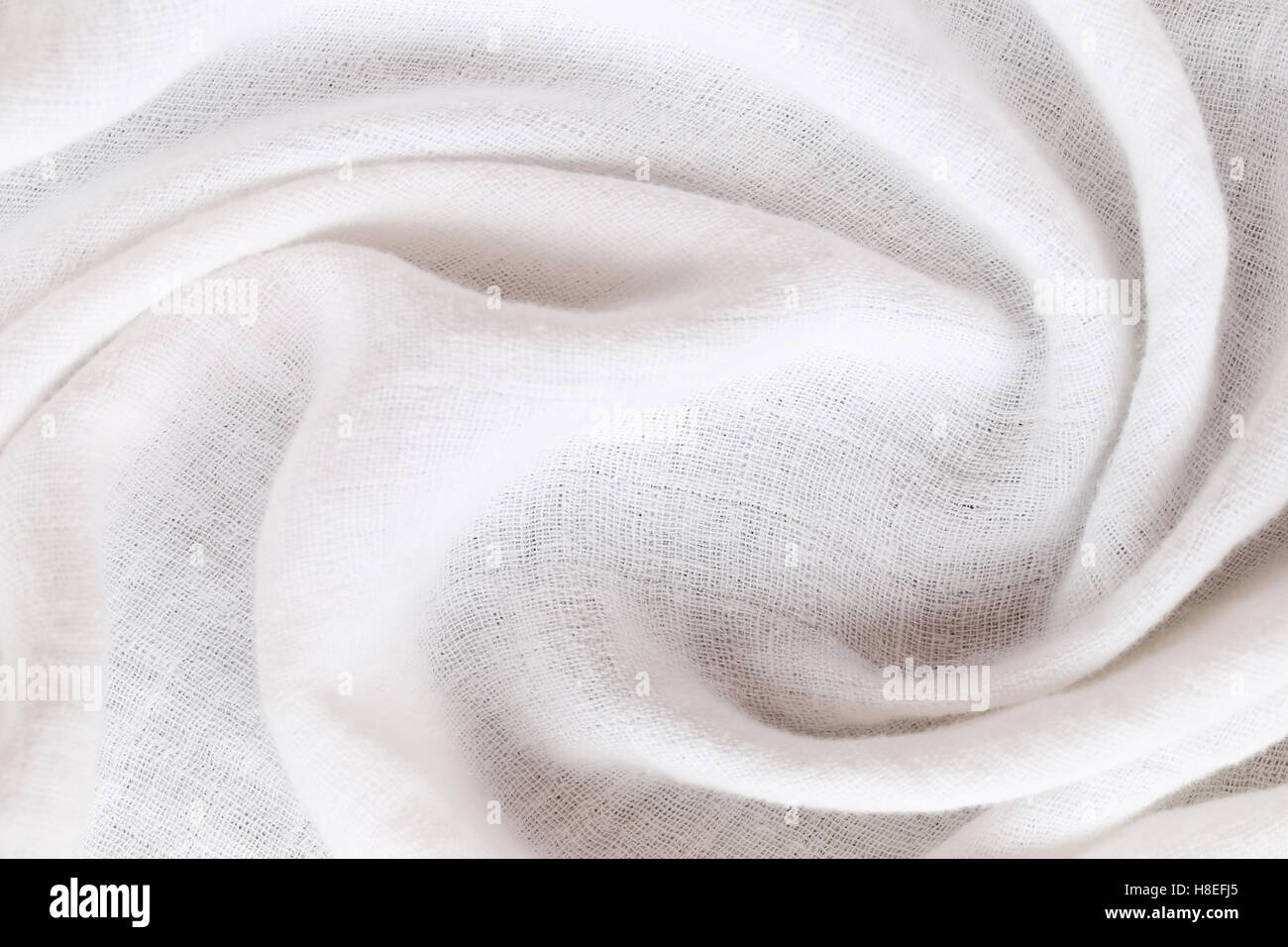 rippled white calico of surface fabric for the design background Stock ...
