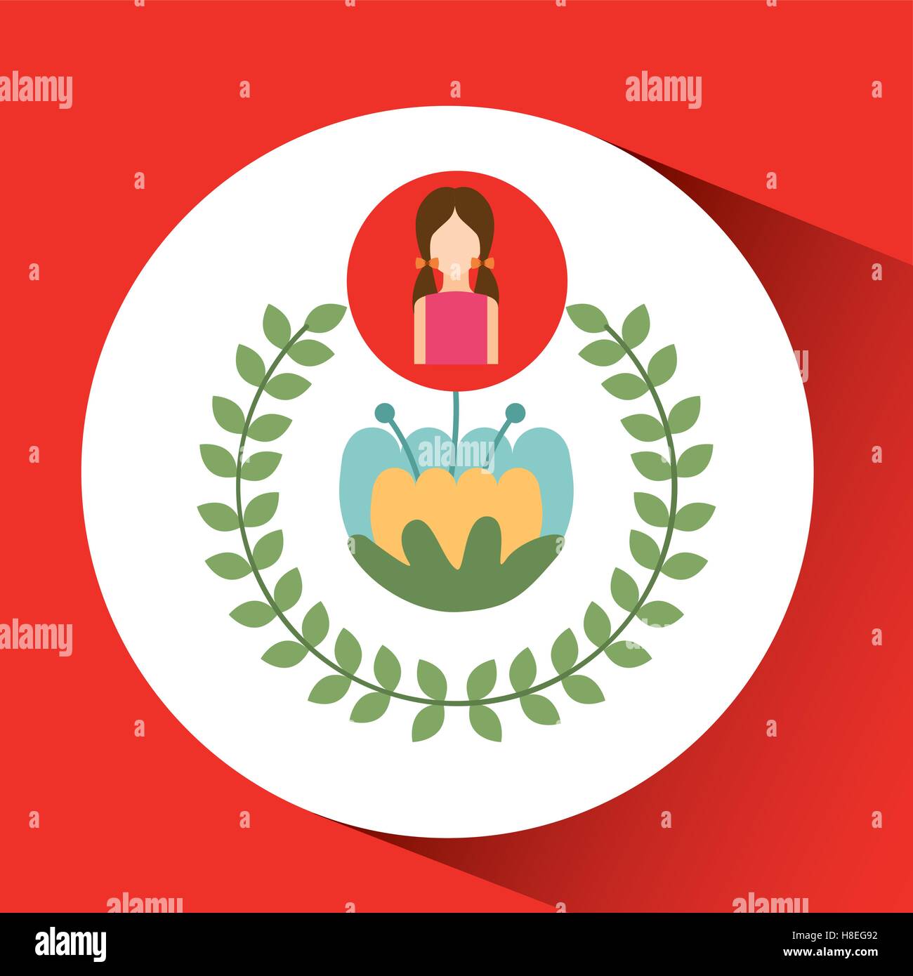 cartoon girl delicate flower graphic vector illustration eps 10 Stock ...