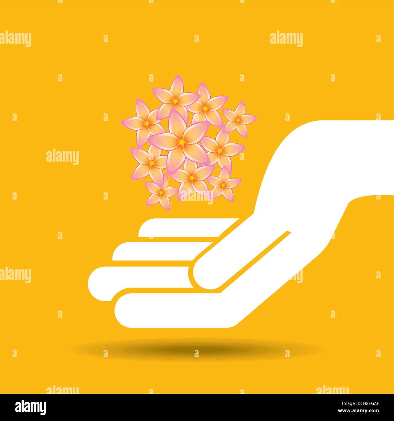 hand hold beautiful flower vector illustration eps 10 Stock Vector ...