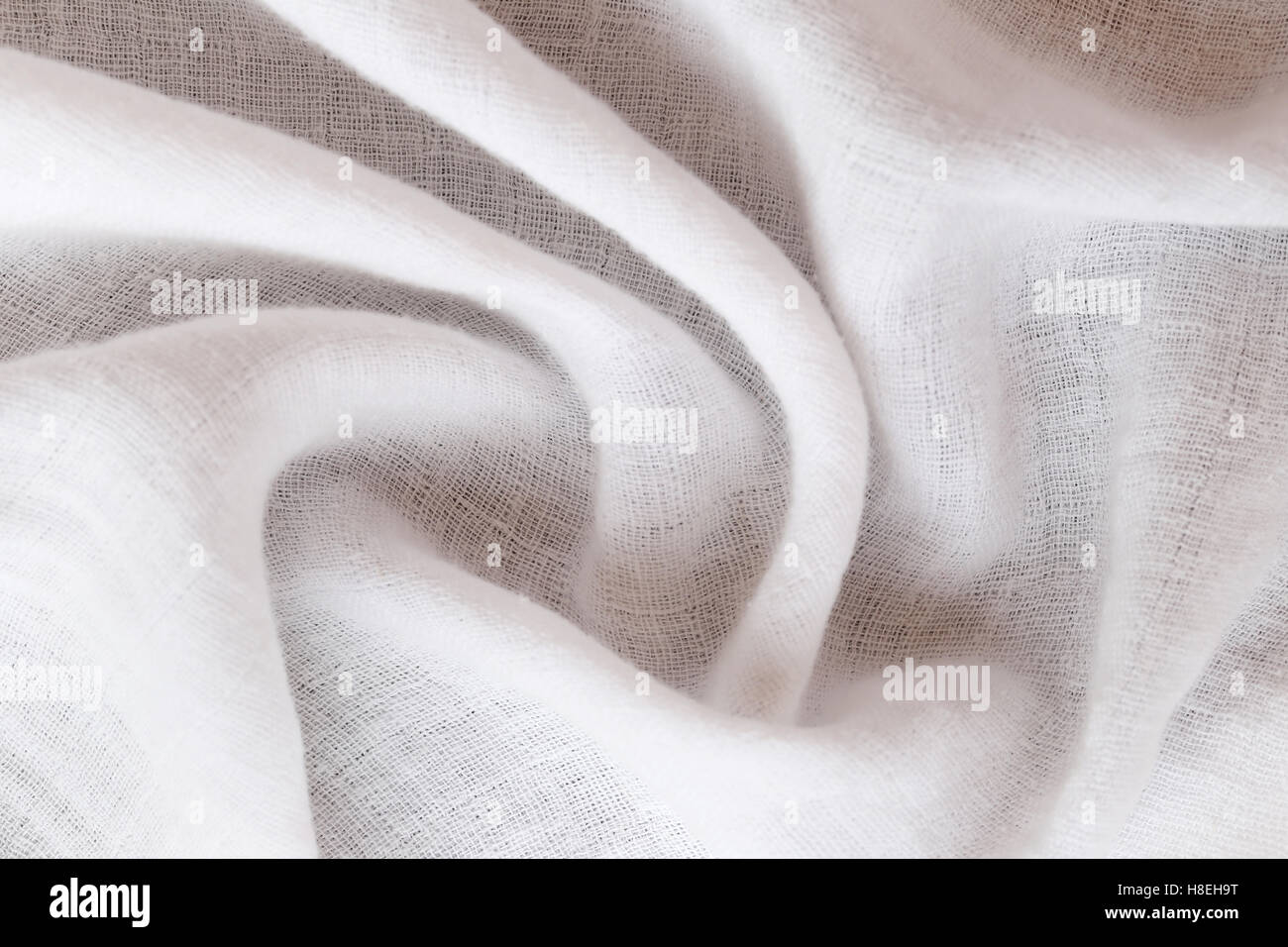 rippled white calico of surface fabric for the design background Stock ...
