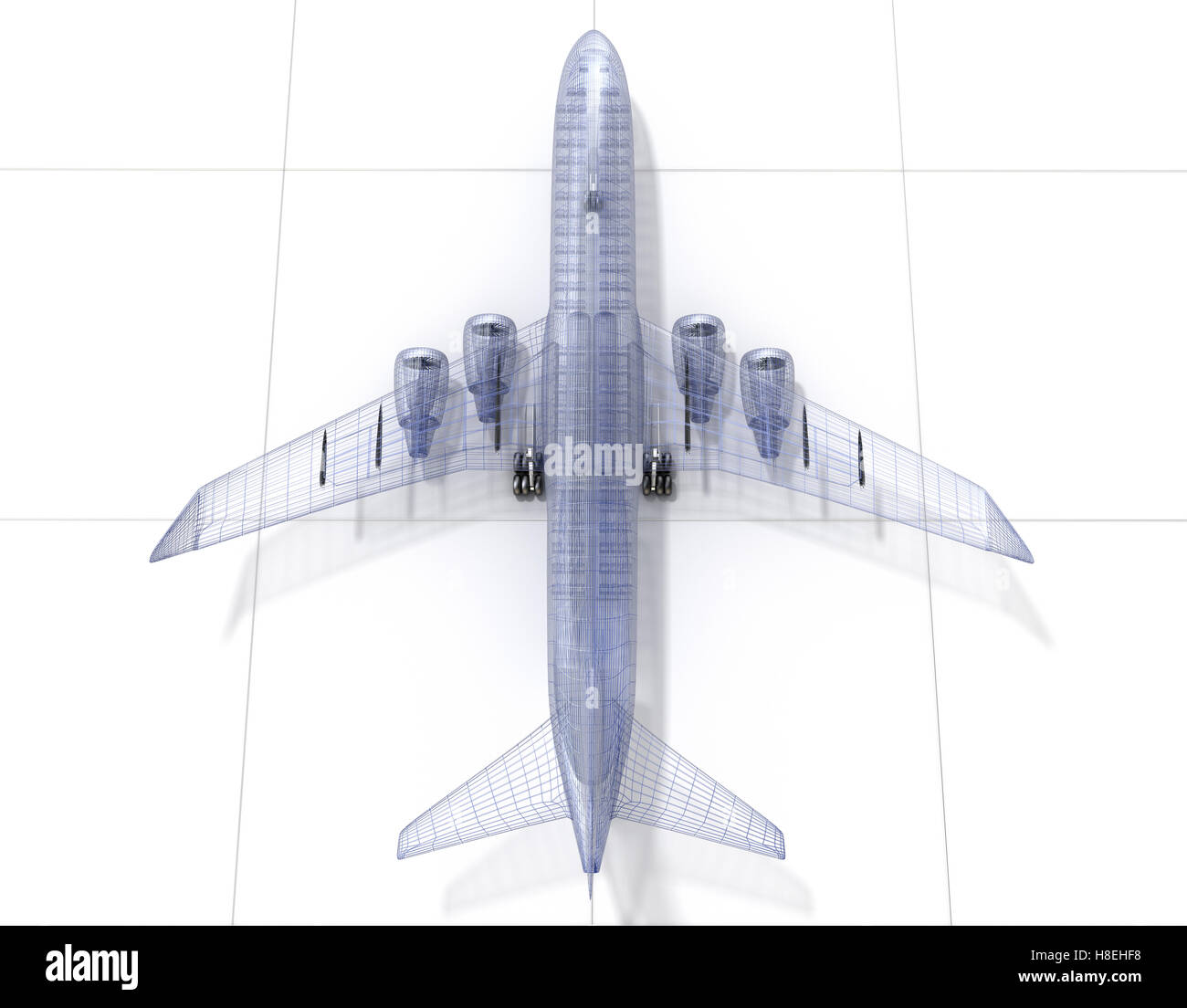 Airplane wire model , isolated on white. 3D illustration Stock Photo ...