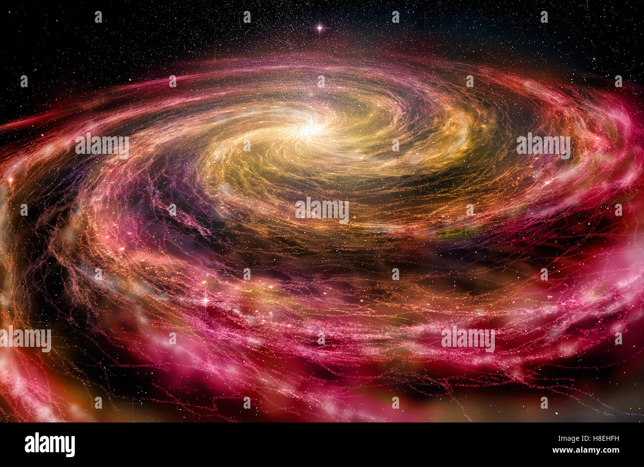 Spiral Galaxy in deep space, 3D illustration Stock Photo - Alamy