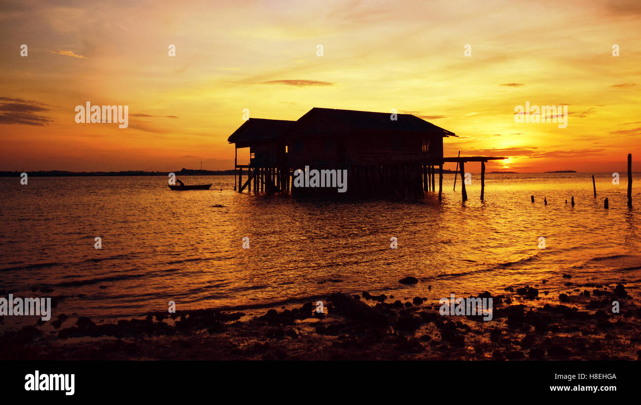 scenic beach golden sunset collection Batu Licin area at Bintan Island ...