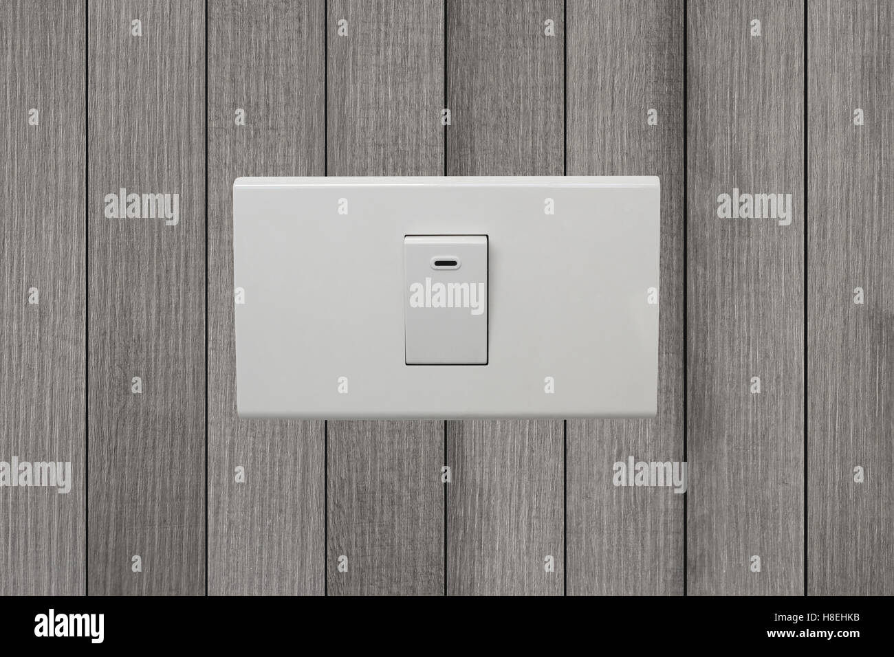 white electrical switch on wooden wall in the house Stock Photo - Alamy