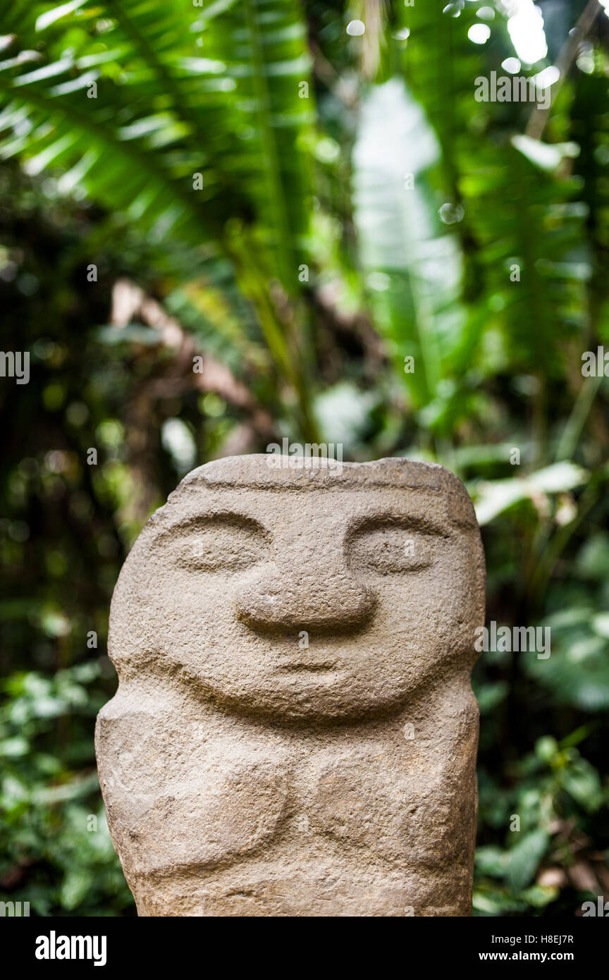 An ancient stone statue, San Agustin Archaeological Park, UNESCO World ...