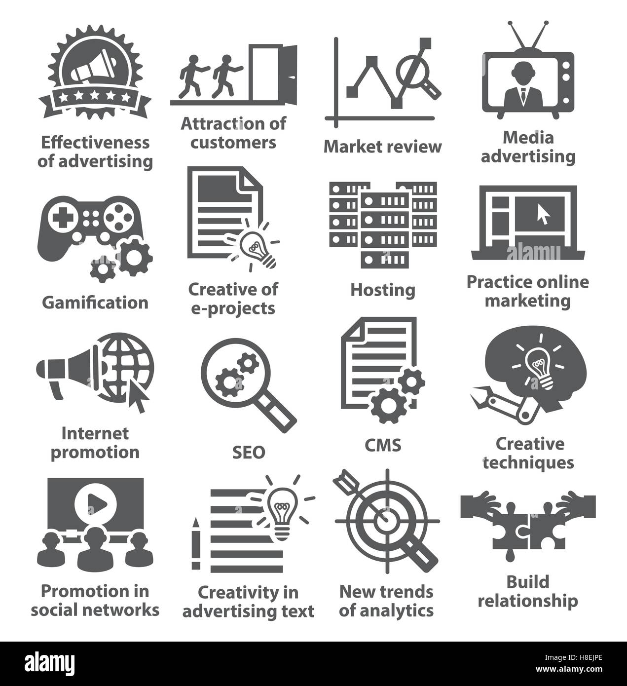 Interactive media linear icons hi-res stock photography and images - Alamy