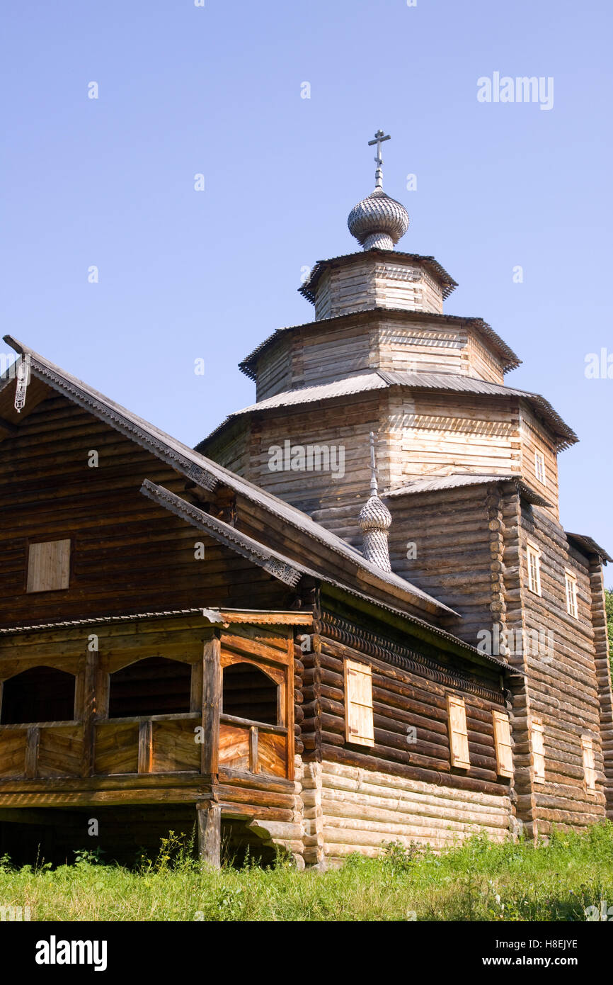 ancient wooden church in russia Stock Photo - Alamy