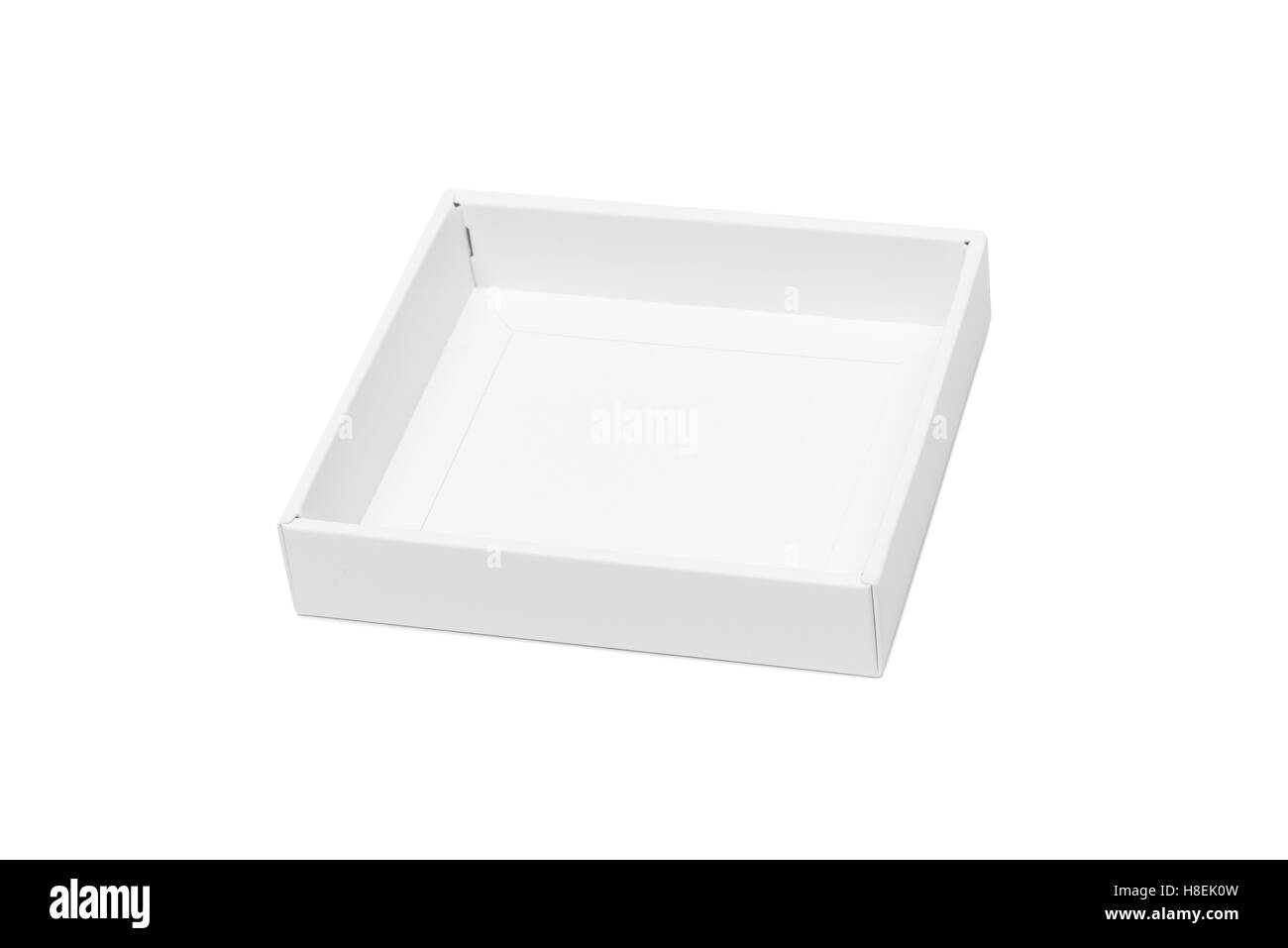 White tray or white paper package box isolated with soft shadow on ...