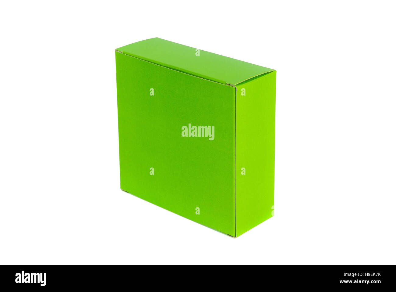 Closed green Box or green paper package box isolated with soft shadow ...