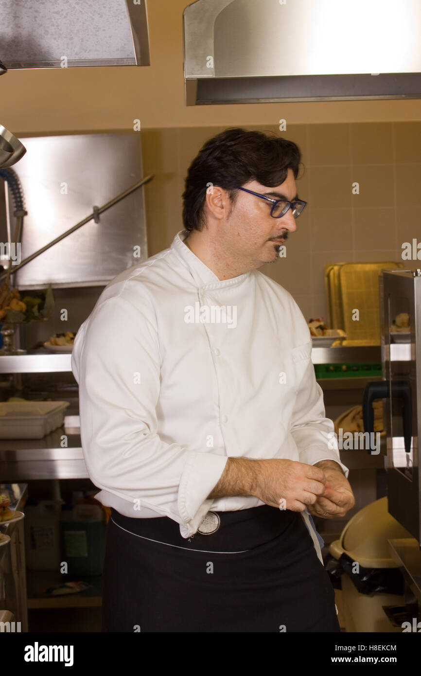 cook working in a kitchen restaurant Stock Photo - Alamy